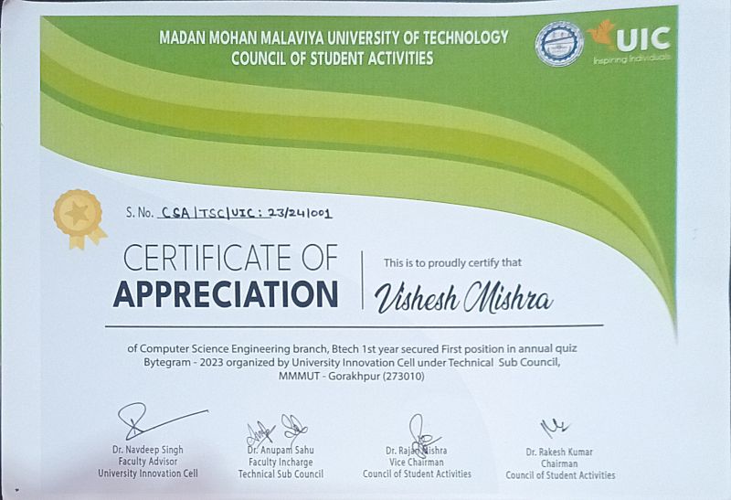 Vishesh Mishra on LinkedIn: #firstplace #competitionwinner #bytegram2023 Vishesh Mishra on LinkedIn: #firstplace #competitionwinner #bytegram2023