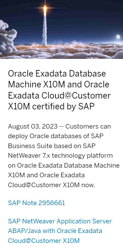 Lajos Hodi on LinkedIn: Exadata X10M Cloud@Customer certified for SAP... Lajos Hodi on LinkedIn: Exadata X10M Cloud@Customer certified for SAP...