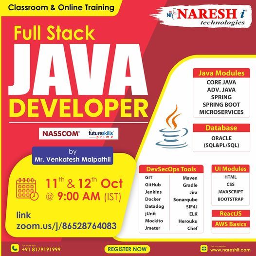 Naresh i Technologies on LinkedIn: #fullstackjava #corejava #java # ... Naresh i Technologies on LinkedIn: #fullstackjava #corejava #java # ...