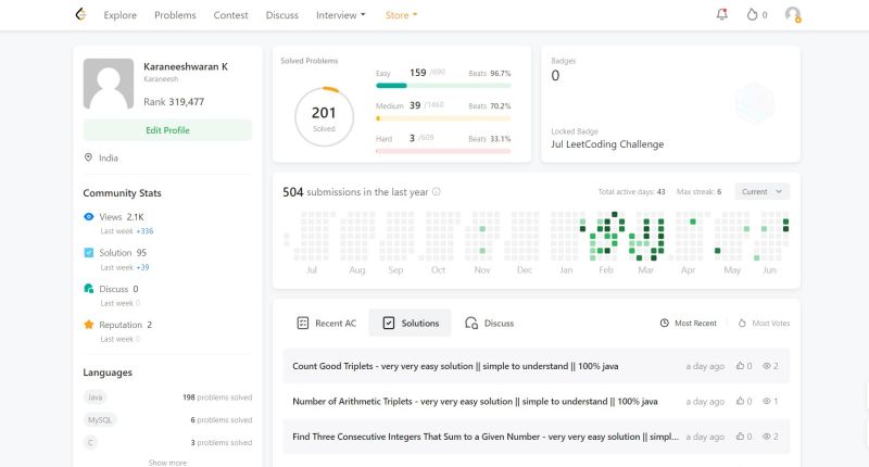 Karaneeshwaran K on LinkedIn: #leetcode #skills #coding #problem ... Karaneeshwaran K on LinkedIn: #leetcode #skills #coding #problem ...