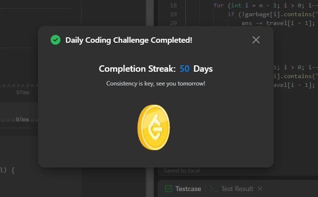 Completed 50-day LeetCode coding streak | Bratya Roy posted on the ... Completed 50-day LeetCode coding streak | Bratya Roy posted on the ...
