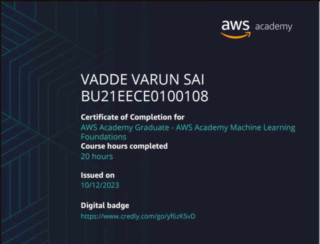 Completed my machine learning internship at AWS | Varun sai posted on ... Completed my machine learning internship at AWS | Varun sai posted on ...