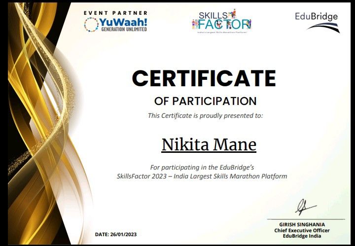 Nikita Mane on LinkedIn: #edubridge #learning Nikita Mane on LinkedIn: #edubridge #learning