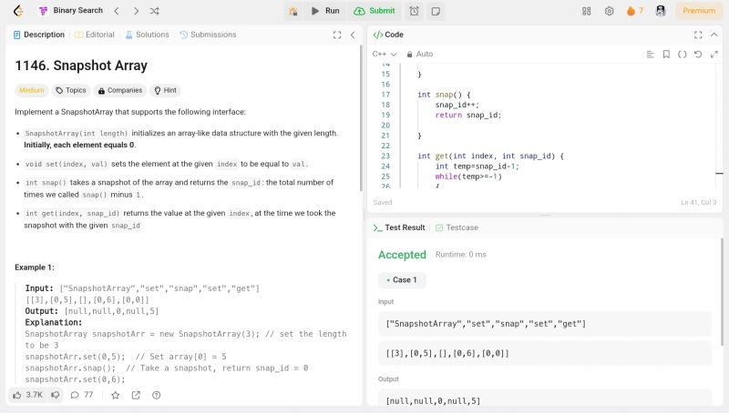 Het Thakkar on LinkedIn: #100daysofcode #leetcode #snapshotarray # ... Het Thakkar on LinkedIn: #100daysofcode #leetcode #snapshotarray # ...
