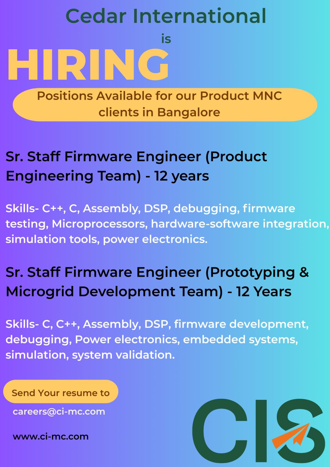 We are Hiring Sr. Staff Firmware Engineer (Product Engineering Team) Sr ... We are Hiring Sr. Staff Firmware Engineer (Product Engineering Team) Sr ...