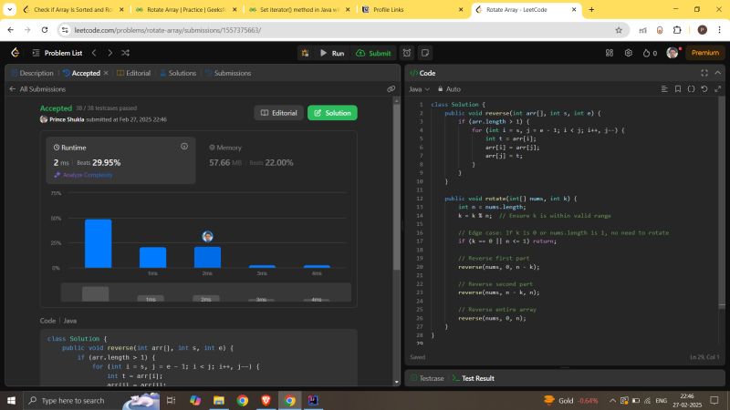 Prince Shukla on LinkedIn: Solved Leetcode question 189: Rotate Array I ... Prince Shukla on LinkedIn: Solved Leetcode question 189: Rotate Array I ...