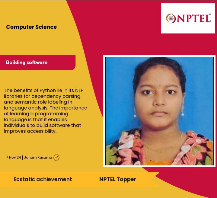Kusuma Janam on LinkedIn: #nptel #computerscience #python #nlp # ... Kusuma Janam on LinkedIn: #nptel #computerscience #python #nlp # ...
