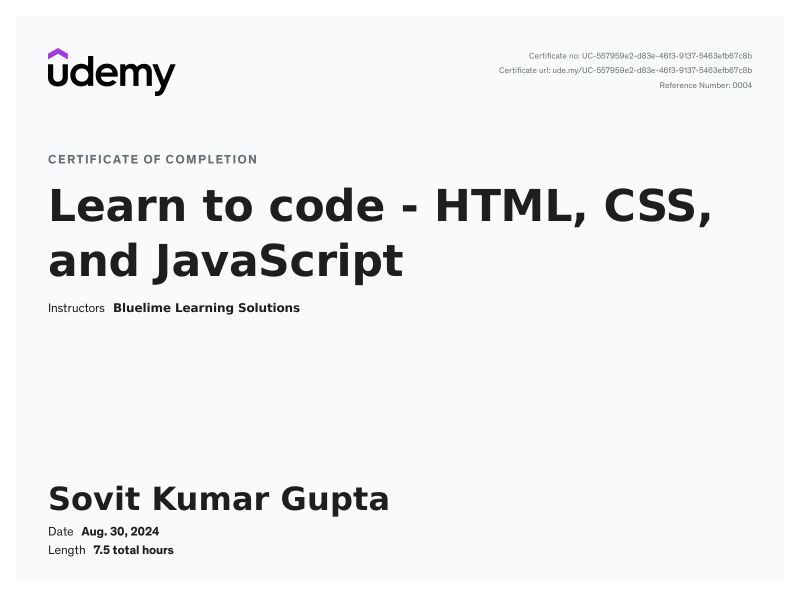 Sovit Kumar Gupta on LinkedIn: #udemy #new #post #course #html #css #js ... Sovit Kumar Gupta on LinkedIn: #udemy #new #post #course #html #css #js ...