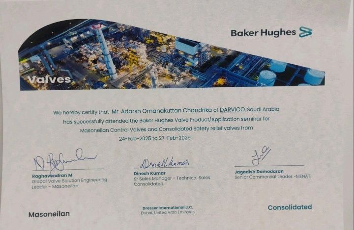 Successfully completed the Baker Hughes valve product and Application ... Successfully completed the Baker Hughes valve product and Application ...