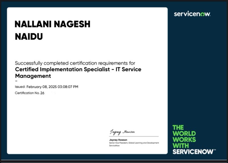 Excited to share that I have achieved the ServiceNow Certified ... Excited to share that I have achieved the ServiceNow Certified ...