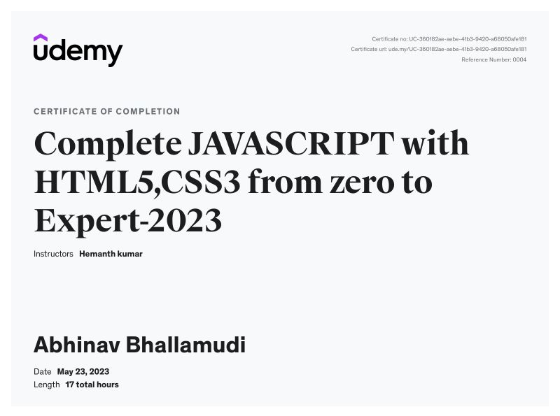 Abhinav Bhallamudi on LinkedIn: #css #javascript #html Abhinav Bhallamudi on LinkedIn: #css #javascript #html