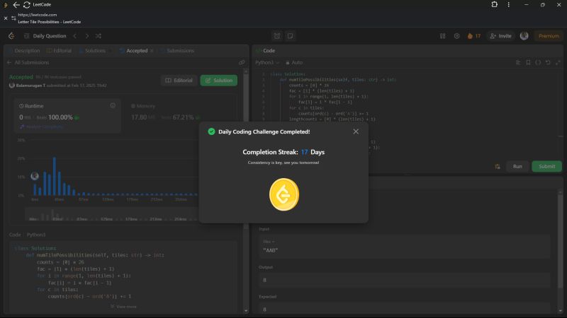 #leetcode #100daysofcode #leetcode #python #combinatorics #dp ... #leetcode #100daysofcode #leetcode #python #combinatorics #dp ...
