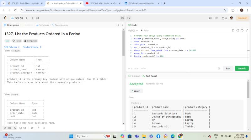 Saleha Parween on LinkedIn: 🔍 **Day 49: SQL from 50Days Challenge** 🔍 ... Saleha Parween on LinkedIn: 🔍 **Day 49: SQL from 50Days Challenge** 🔍 ...