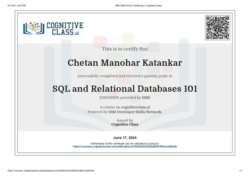 Chetan Katankar on LinkedIn: #ibm #sql #rdbms #techindustry Chetan Katankar on LinkedIn: #ibm #sql #rdbms #techindustry