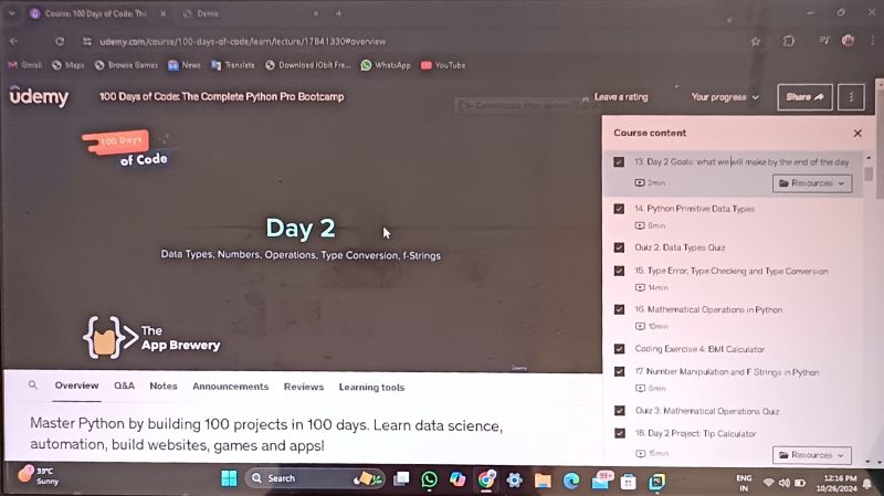 Dhanush Bitta on LinkedIn: #day2 #100daysofcode #coding #python # ... Dhanush Bitta on LinkedIn: #day2 #100daysofcode #coding #python # ...