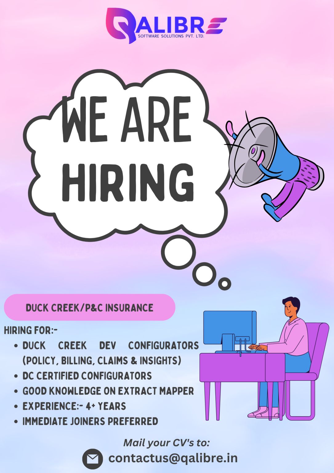 Qalibre on LinkedIn: #hiringnow #duckcreek #dotnetjobs #genai # ... Qalibre on LinkedIn: #hiringnow #duckcreek #dotnetjobs #genai # ...