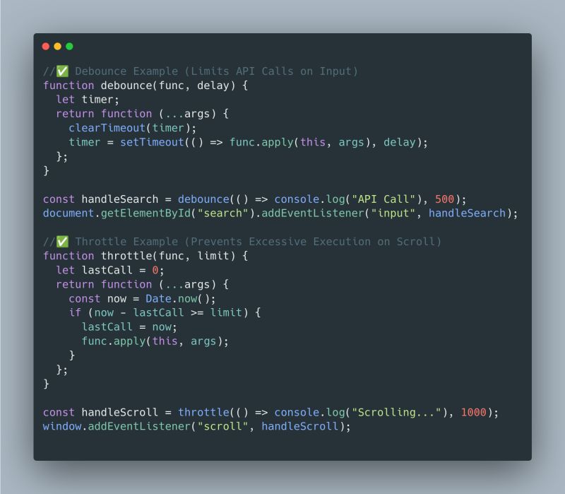 Interview #4: 🚀 Mastering Debouncing & Throttling in JavaScript Ever ... Interview #4: 🚀 Mastering Debouncing & Throttling in JavaScript Ever ...