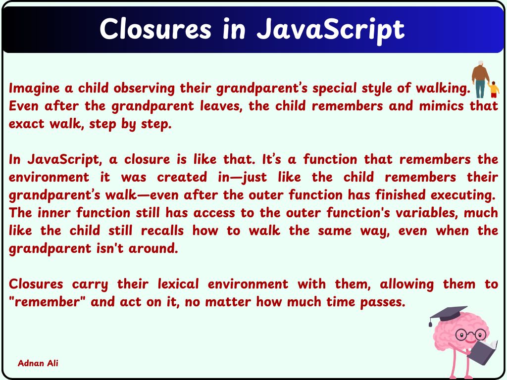 Adnan Ali Ba Osman on LinkedIn: #javascript #closures # ... Adnan Ali Ba Osman on LinkedIn: #javascript #closures # ...