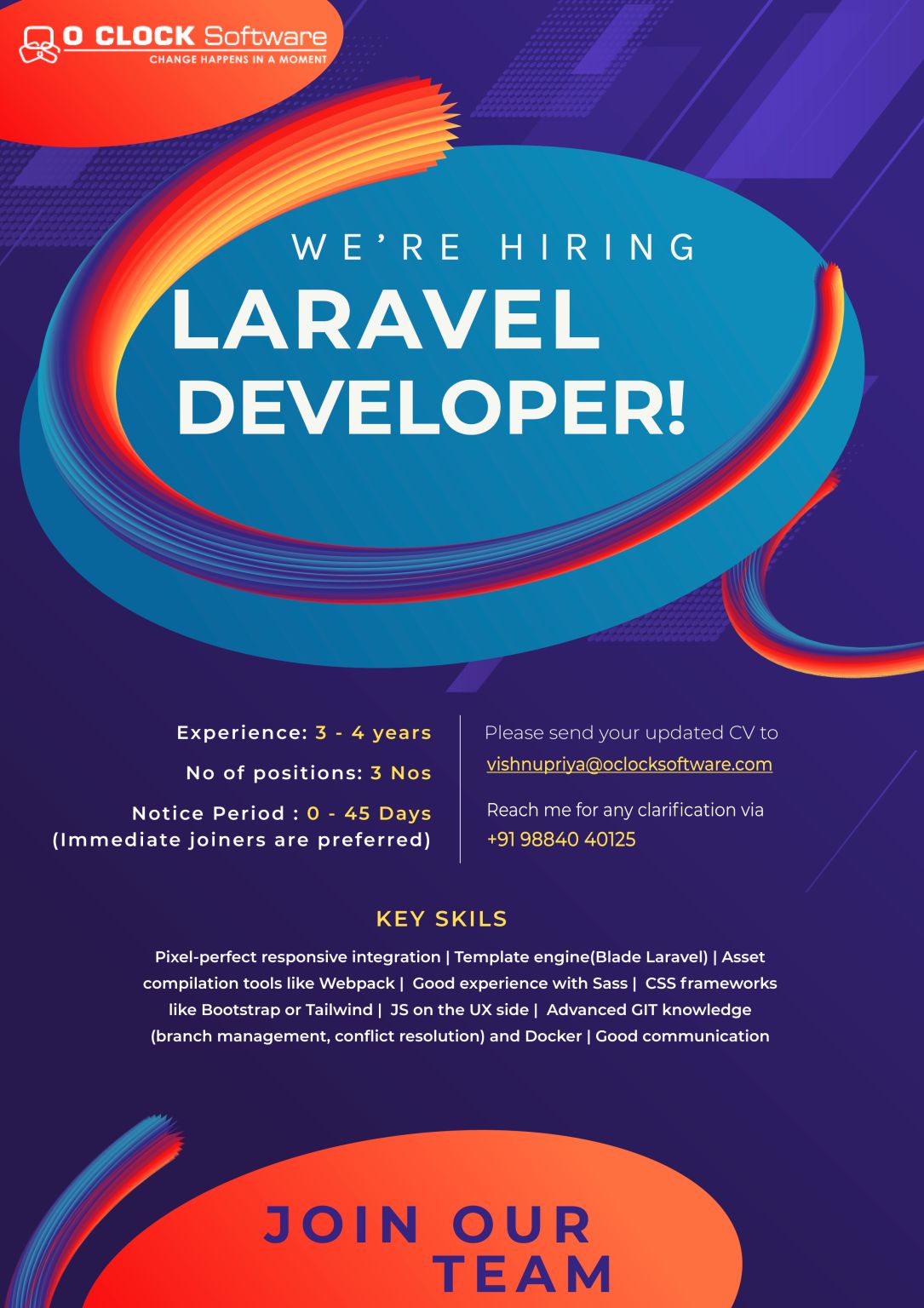 O Clock Software Private Limited on LinkedIn: #ocs #laraveldeveloper # ... O Clock Software Private Limited on LinkedIn: #ocs #laraveldeveloper # ...