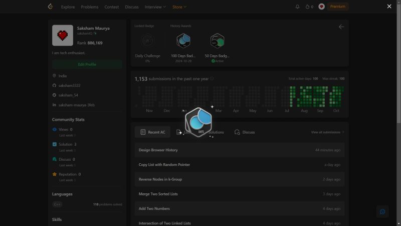 Saksham Maurya on LinkedIn: #leetcode #100daysstreak #problemsolving # ... Saksham Maurya on LinkedIn: #leetcode #100daysstreak #problemsolving # ...