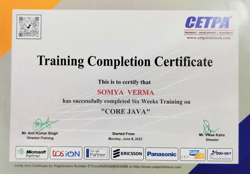 Somya Verma on LinkedIn: #java #programming #cetpa #training # ... Somya Verma on LinkedIn: #java #programming #cetpa #training # ...
