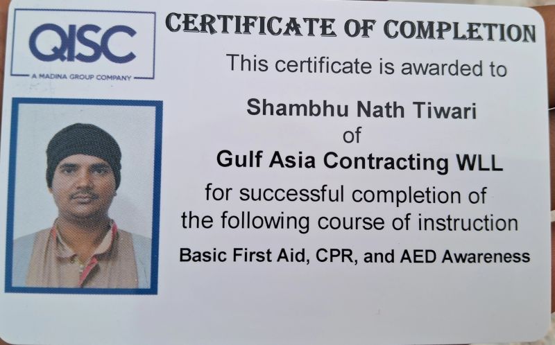 Shambhu Nath Tiwari on LinkedIn: FIRST AID TRAINING CERTIFICATE Shambhu Nath Tiwari on LinkedIn: FIRST AID TRAINING CERTIFICATE