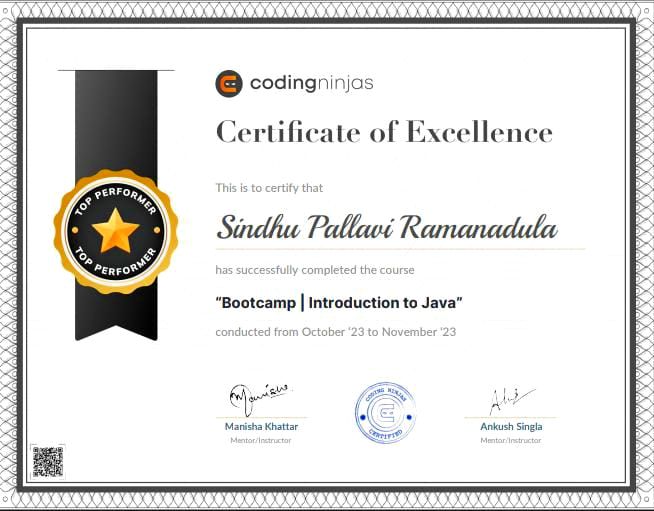 Sindhu Pallavi on LinkedIn: #java #codingninjas #jobbootcamp # ... Sindhu Pallavi on LinkedIn: #java #codingninjas #jobbootcamp # ...