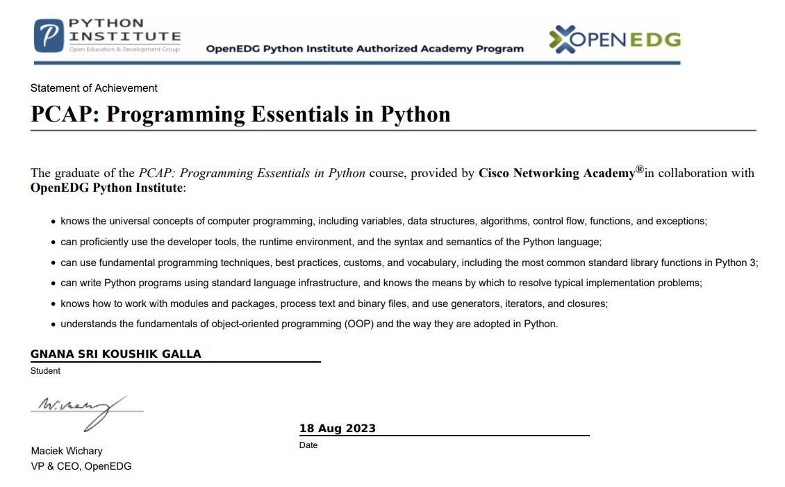 #cisconetworkingacademy #pythonprogramming | GNANA SRI KOUSHIK GALLA #cisconetworkingacademy #pythonprogramming | GNANA SRI KOUSHIK GALLA