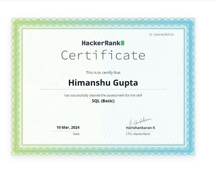 Himanshu Gupta on LinkedIn: #hackerrank #mysql Himanshu Gupta on LinkedIn: #hackerrank #mysql