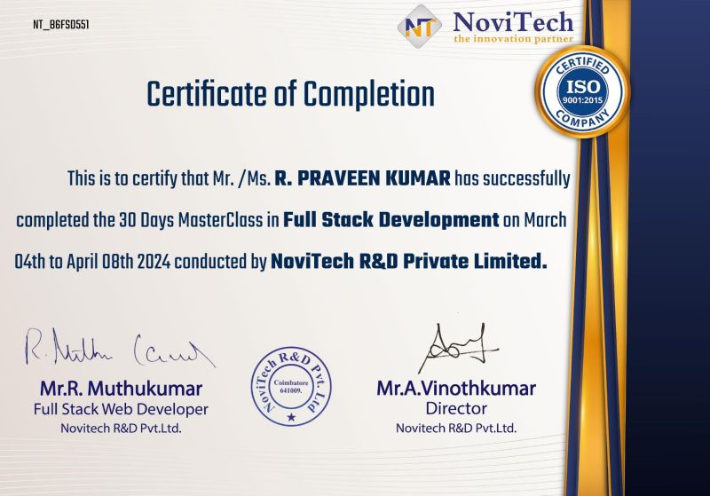#html #css #nodejs #reactjs #mangodb | Praveen Kumar R #html #css #nodejs #reactjs #mangodb | Praveen Kumar R