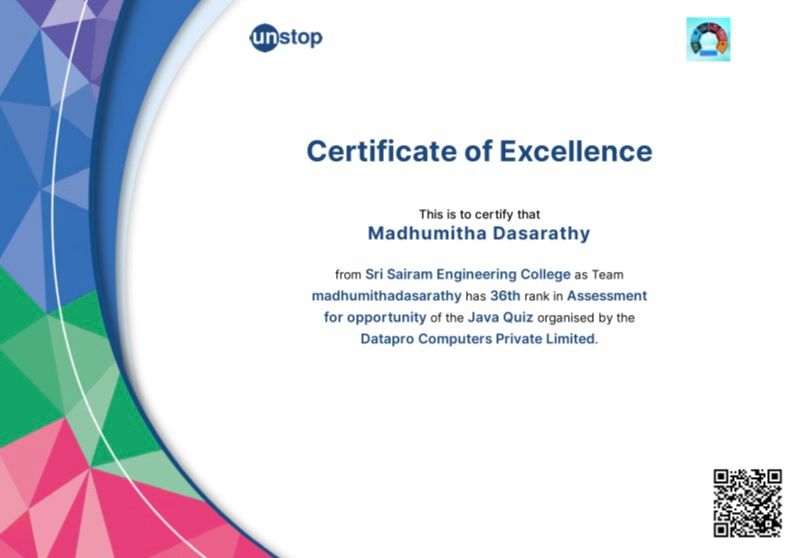Madhumitha Dasarathy on LinkedIn: #javaquiz #datapro #proudmoment # ... Madhumitha Dasarathy on LinkedIn: #javaquiz #datapro #proudmoment # ...