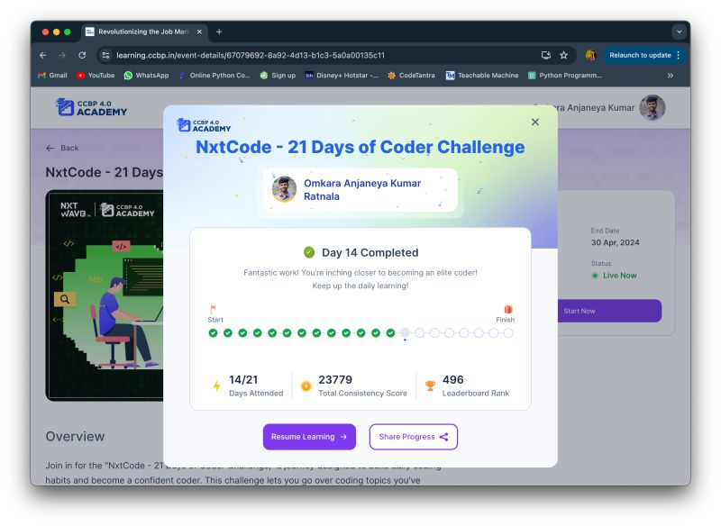 Omkara Anjaneya Kumar Ratnala on LinkedIn: #codingjourney #resilience # ... Omkara Anjaneya Kumar Ratnala on LinkedIn: #codingjourney #resilience # ...