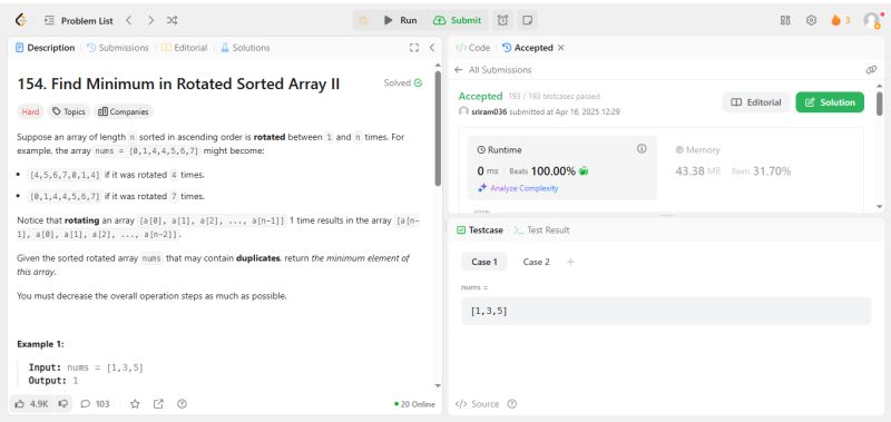 #leetcode #codingjourney #firsthardproblem #keeppushing… | Sriram ... #leetcode #codingjourney #firsthardproblem #keeppushing… | Sriram ...