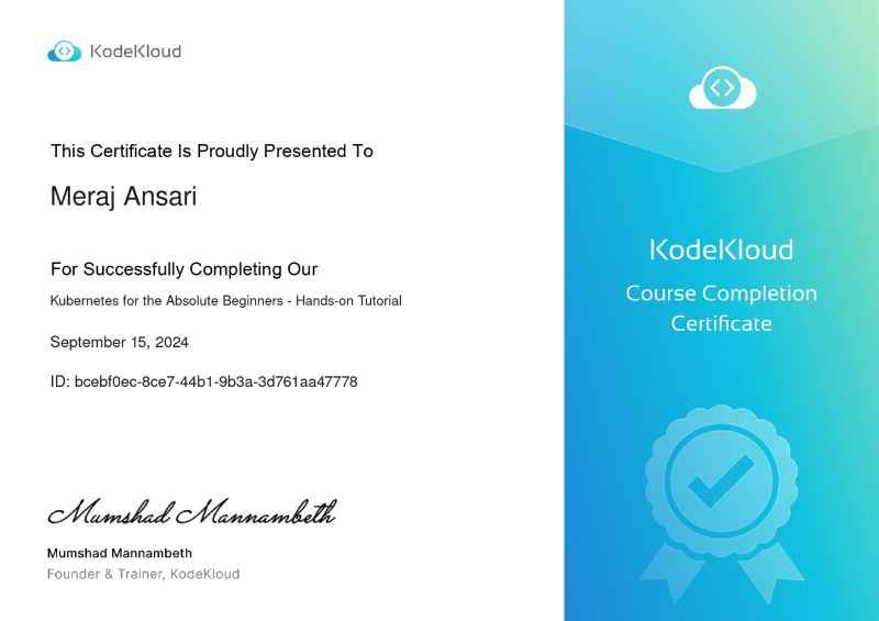 Meraj Ansari on LinkedIn: #devops #kodekloud Meraj Ansari on LinkedIn: #devops #kodekloud
