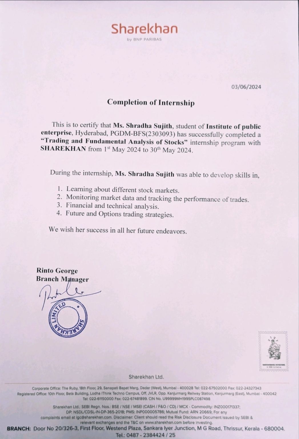 Shradha Sujith on LinkedIn: Happy to finally share my internship ... Shradha Sujith on LinkedIn: Happy to finally share my internship ...