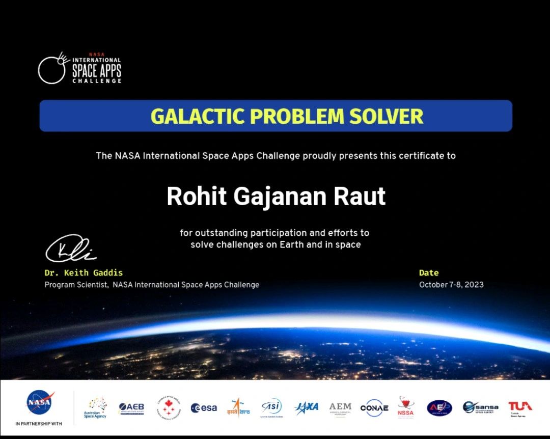 Rohit Raut on LinkedIn: #spaceapps Rohit Raut on LinkedIn: #spaceapps