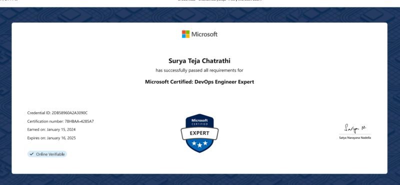 Passed AZ-400 exam and got DevOps Engineer Expert | Surya Teja ... Passed AZ-400 exam and got DevOps Engineer Expert | Surya Teja ...