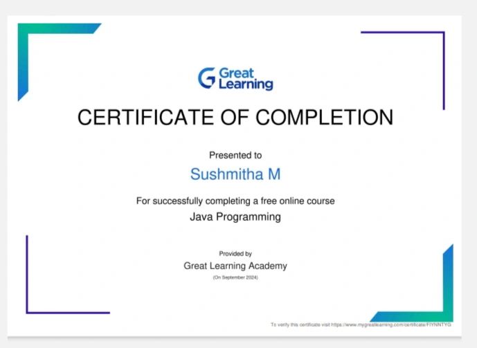 Sushmitha M on LinkedIn: #greatlearning Sushmitha M on LinkedIn: #greatlearning