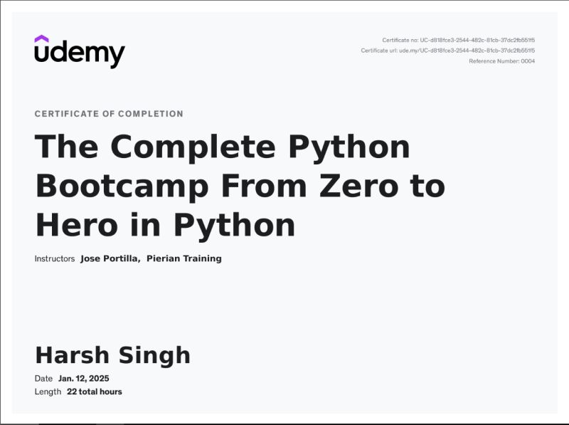 Harsh Singh on LinkedIn: #python #programming #learning #achievement # ... Harsh Singh on LinkedIn: #python #programming #learning #achievement # ...