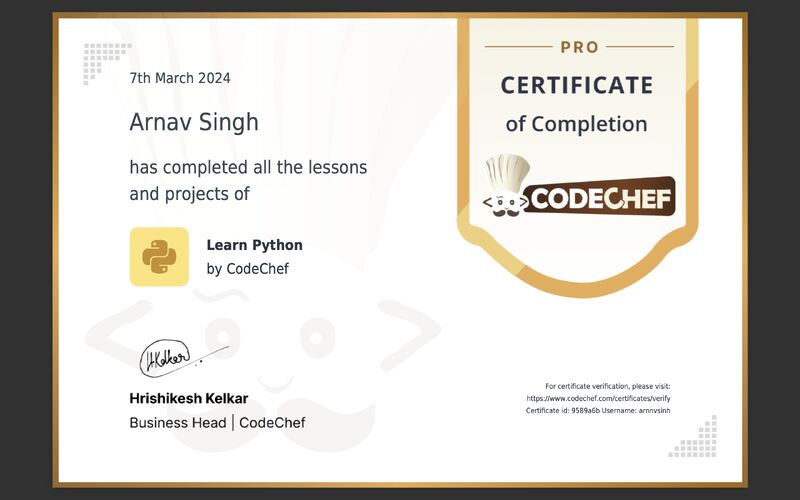 Arnav Singh on LinkedIn: #python #codechef #learning #programming # ... Arnav Singh on LinkedIn: #python #codechef #learning #programming # ...