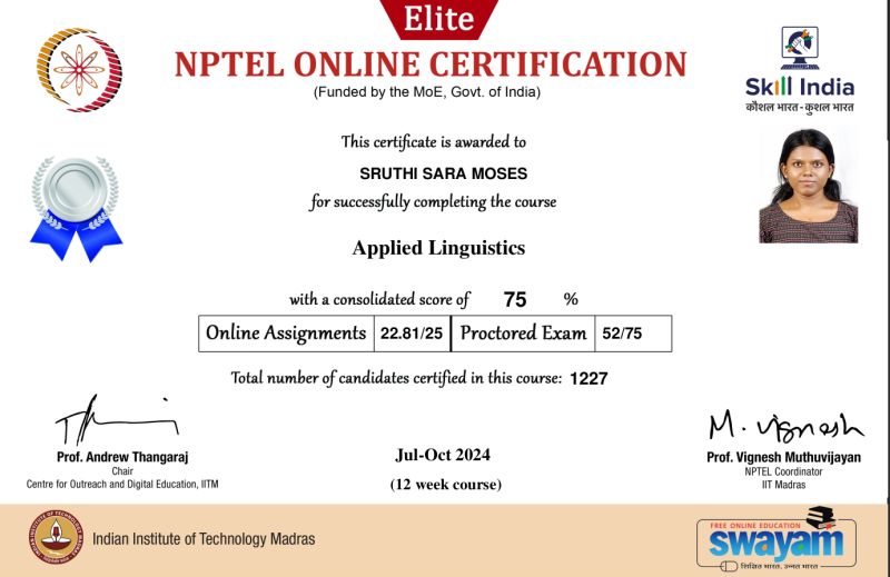 SRUTHI SARA MOSES on LinkedIn: #linguistics #appliedlinguistics #nptel ... SRUTHI SARA MOSES on LinkedIn: #linguistics #appliedlinguistics #nptel ...