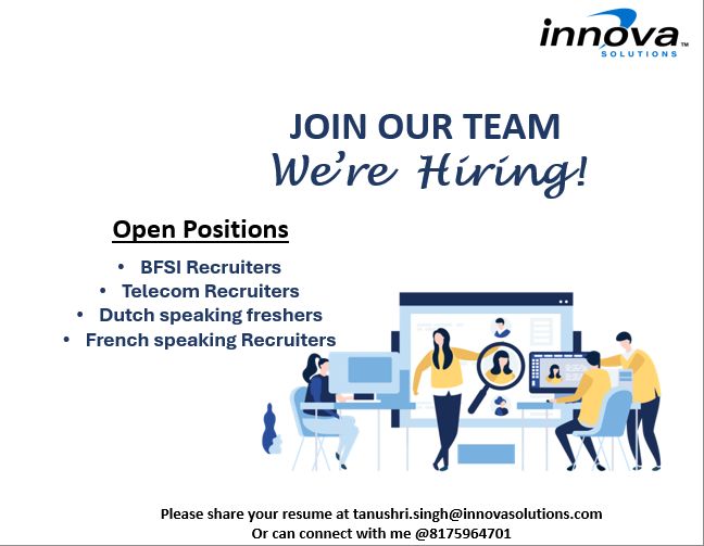 Tanushri Singh on LinkedIn: Greetings from Innova Solutions !! Join our ... Tanushri Singh on LinkedIn: Greetings from Innova Solutions !! Join our ...