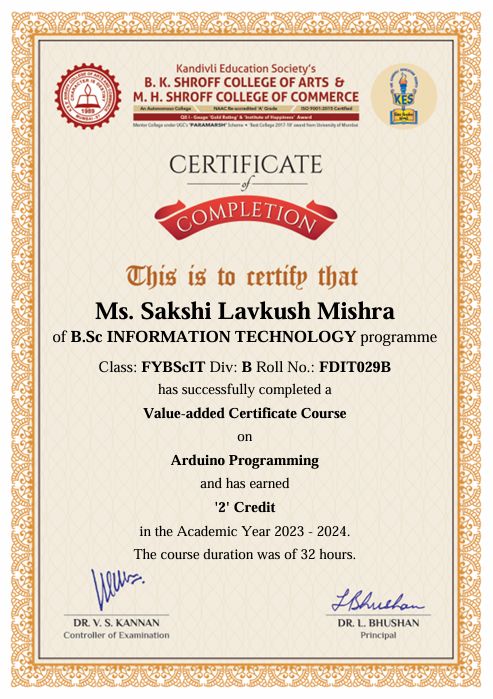 Sakshi Mishra on LinkedIn: #arduino #certification #iot #embeddedsystems Sakshi Mishra on LinkedIn: #arduino #certification #iot #embeddedsystems