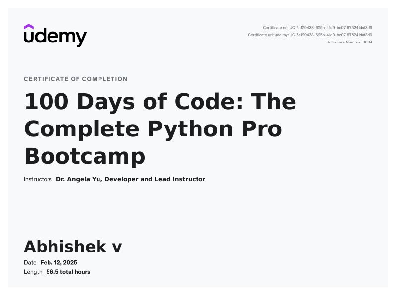 #100daysofcode #python #coding #developerlife | Abhishek V #100daysofcode #python #coding #developerlife | Abhishek V