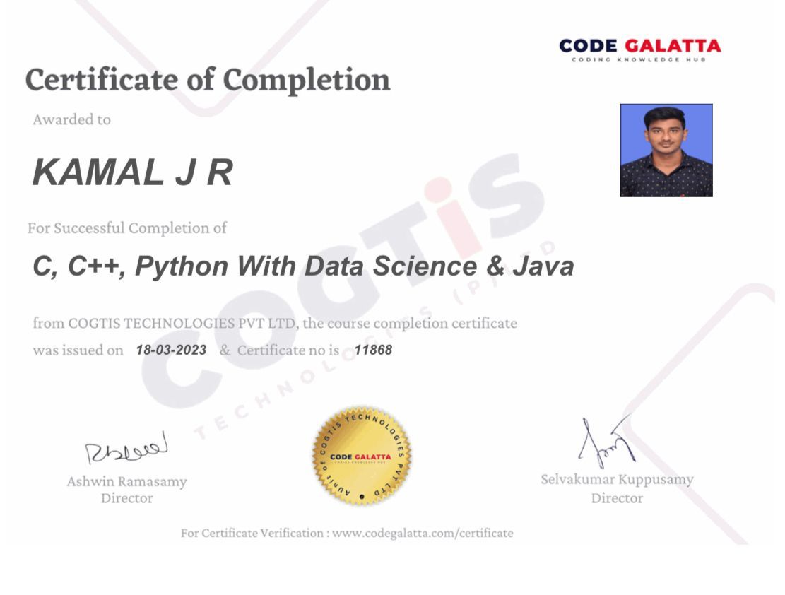Kamal JR on LinkedIn: #programming #codegalatta Kamal JR on LinkedIn: #programming #codegalatta