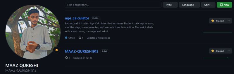 Uploaded my first project on GitHub with age calculator | Maaz QURESHI ... Uploaded my first project on GitHub with age calculator | Maaz QURESHI ...