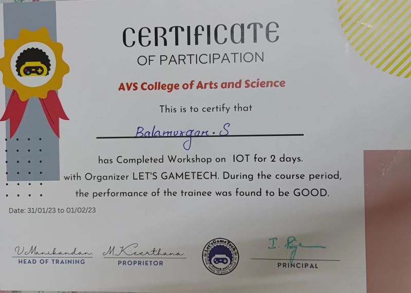 Balamurugan s on LinkedIn: I basic knowledge in IOT. I attended two day ... Balamurugan s on LinkedIn: I basic knowledge in IOT. I attended two day ...