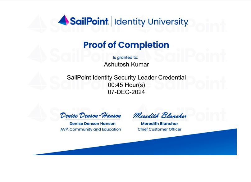 Ashutosh kumar yadav on LinkedIn: #sailpoint #cybersecurity #iam Ashutosh kumar yadav on LinkedIn: #sailpoint #cybersecurity #iam