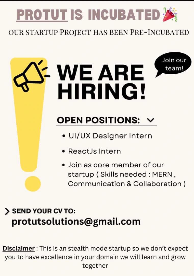 #hiring #opportunity #react #intern | Jyoti Bhasin #hiring #opportunity #react #intern | Jyoti Bhasin