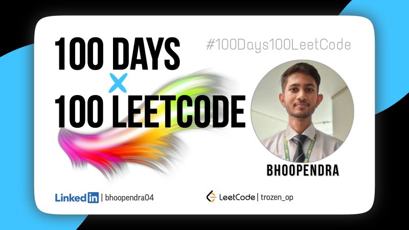 Bhoopendra . on LinkedIn: #100days100leetcode #100days100leetcode # ... Bhoopendra . on LinkedIn: #100days100leetcode #100days100leetcode # ...